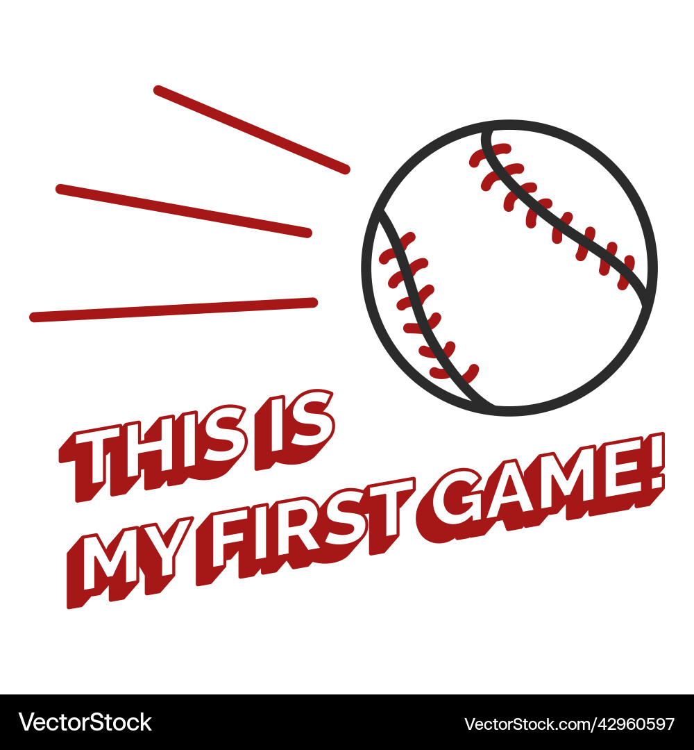 Baseball first game badge high quality Royalty Free Vector