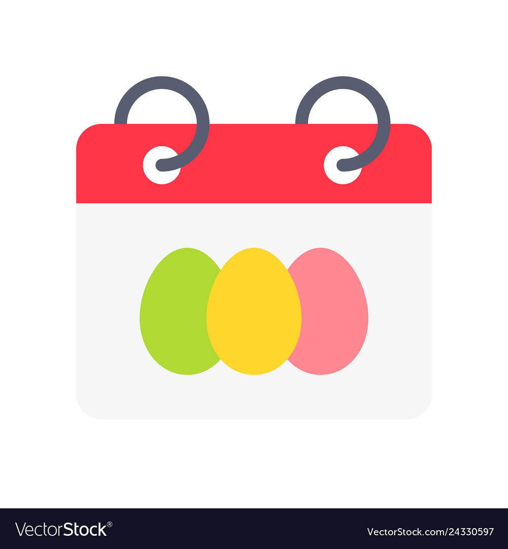 Calendar isolated easter flat style icon Vector Image