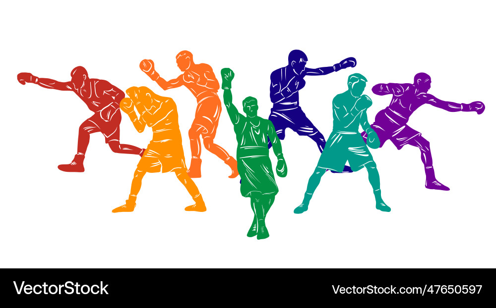 Colorful boxing Royalty Free Vector Image - VectorStock