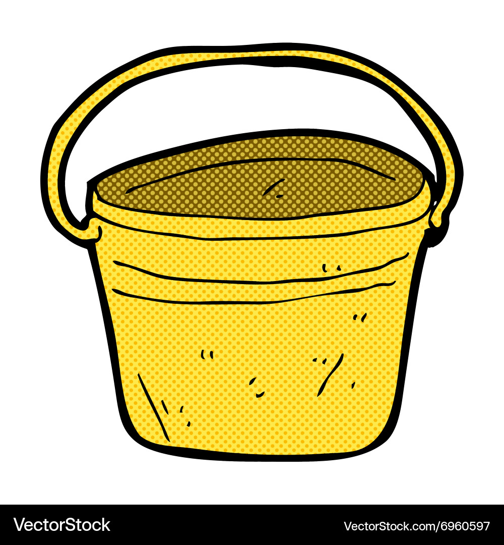 Comic cartoon metal bucket Royalty Free Vector Image