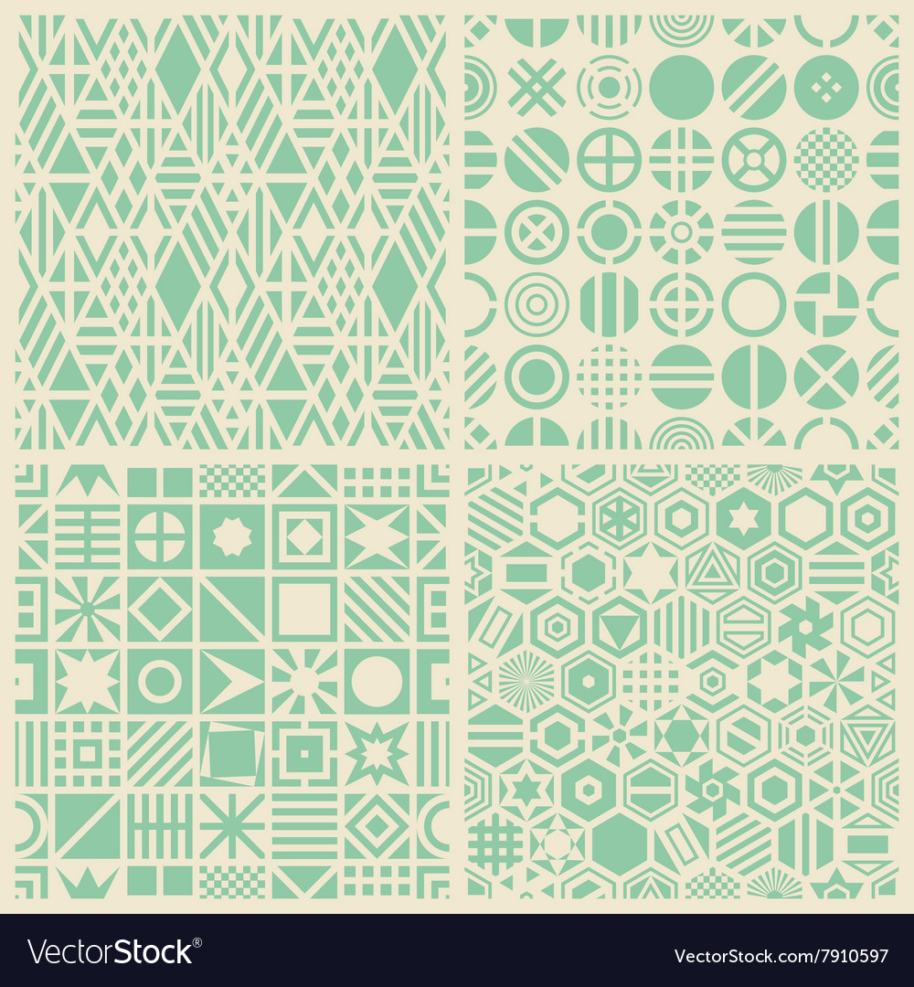 Geometric patterns set Royalty Free Vector Image