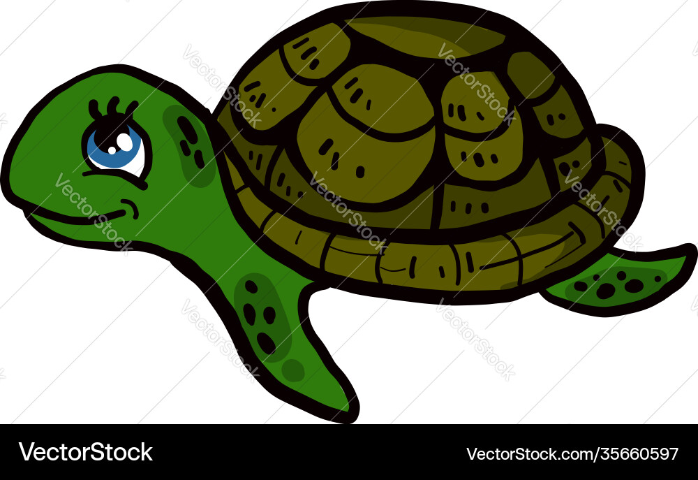 Happy turtle on white background Royalty Free Vector Image
