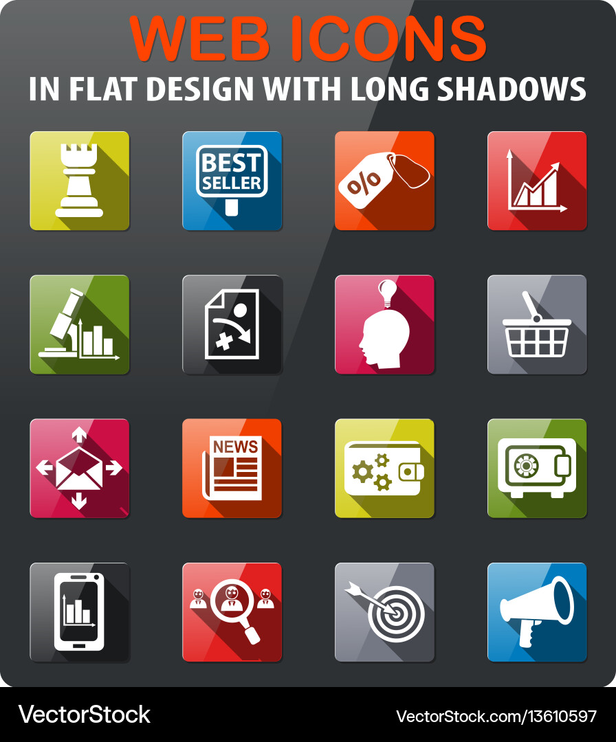 Marketing icon set Royalty Free Vector Image - VectorStock