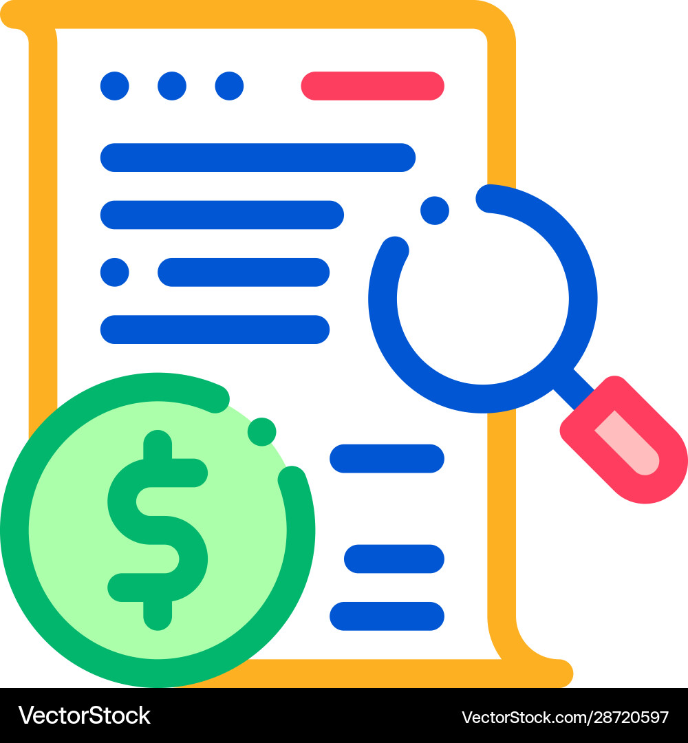 Money contract check icon outline Royalty Free Vector Image