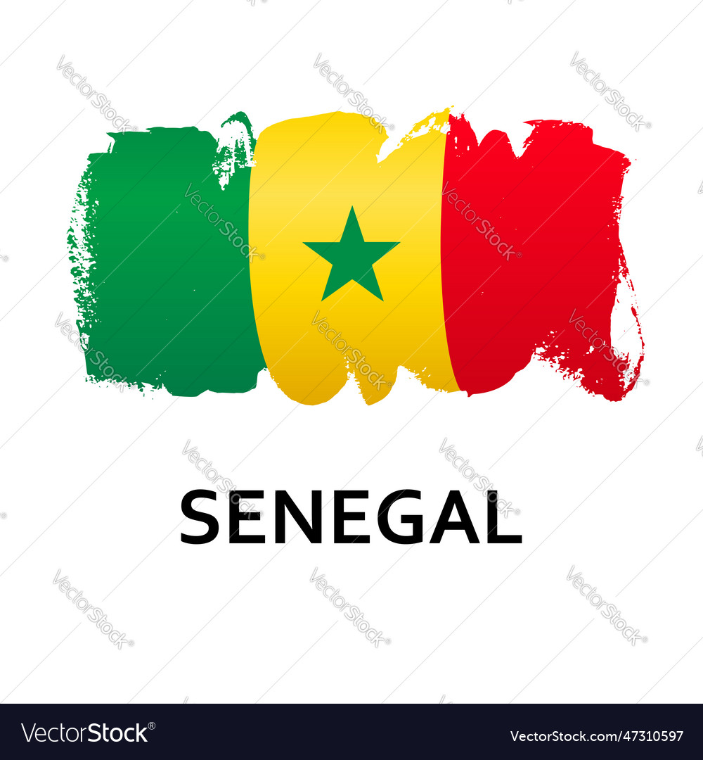 National symbols - flag of senegal Royalty Free Vector Image