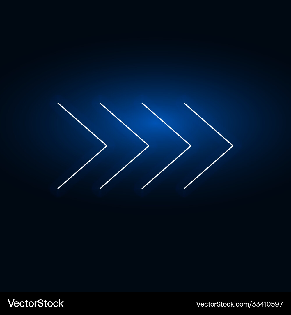 Neon arrow sign light retro glow Royalty Free Vector Image
