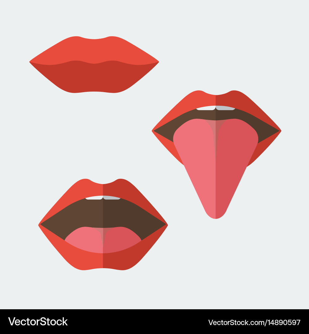 Set of feminine lips Royalty Free Vector Image
