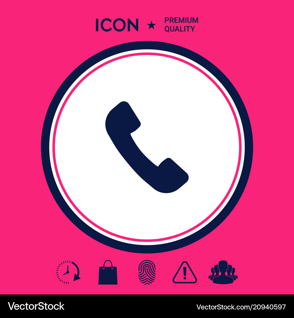 Telephone handset symbol receiver icon Royalty Free Vector