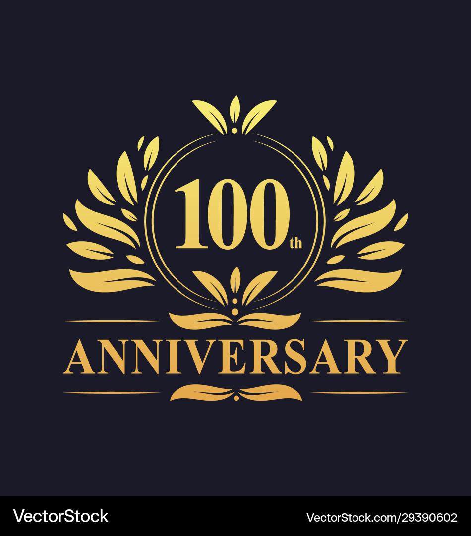 100th anniversary logo 100 years anniversary Vector Image