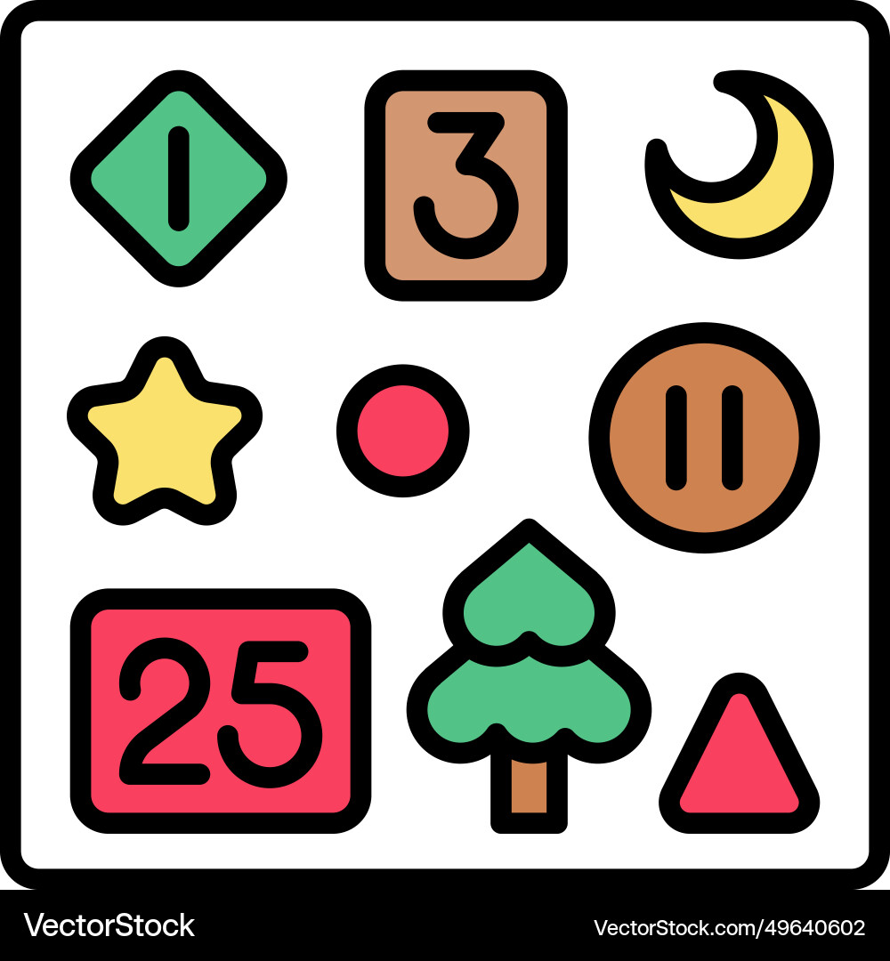 Advent calendar icon christmas related Royalty Free Vector