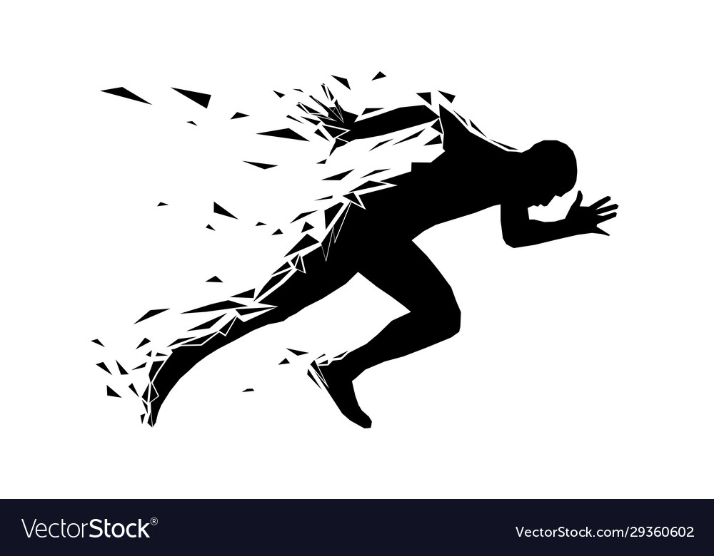 Athlete sprinter runner start run Royalty Free Vector Image