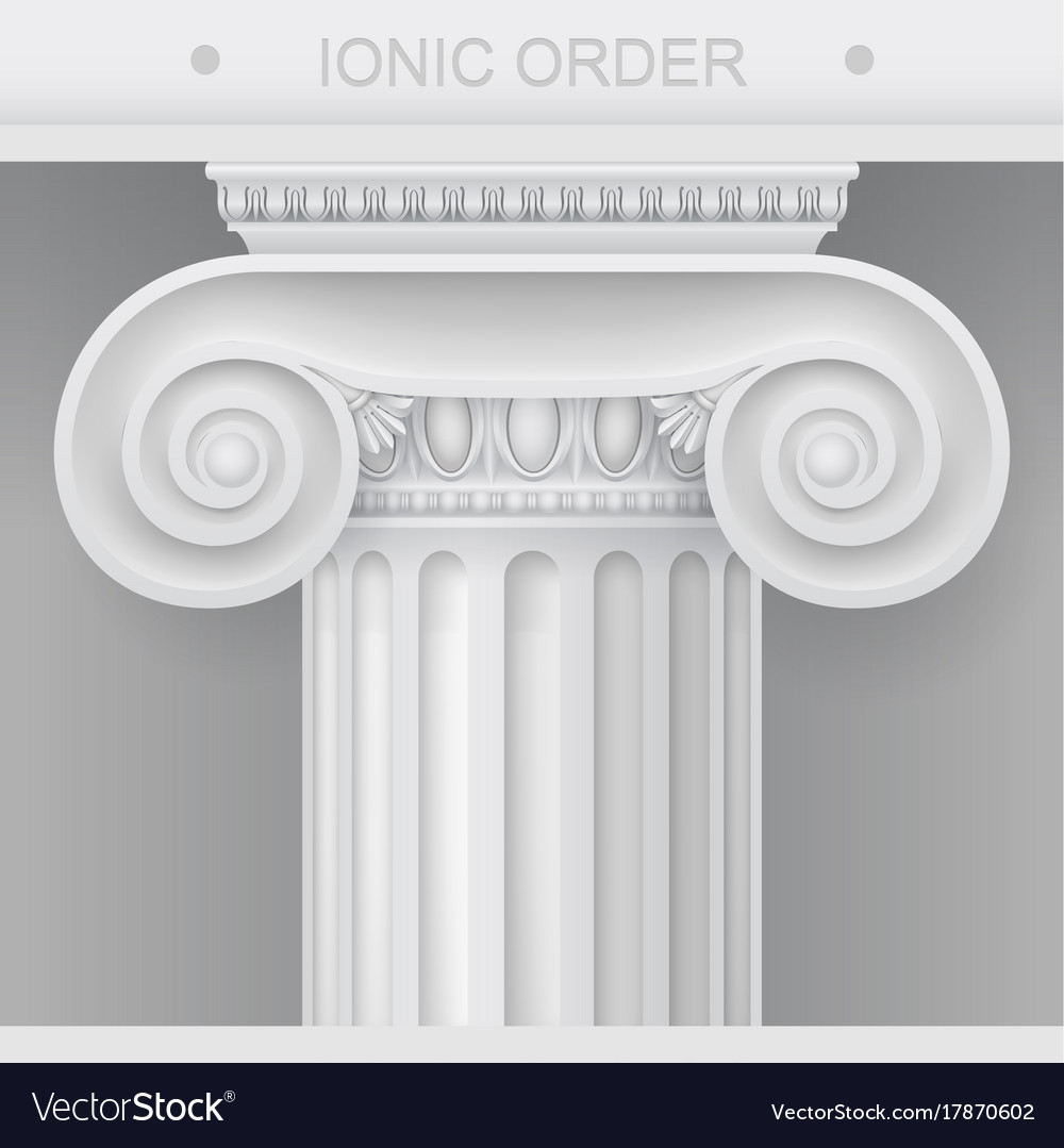 Capital ionic column Royalty Free Vector Image