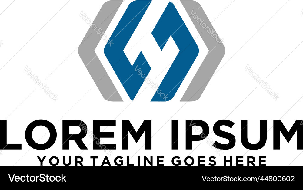 Company in hs letter logo design Royalty Free Vector Image