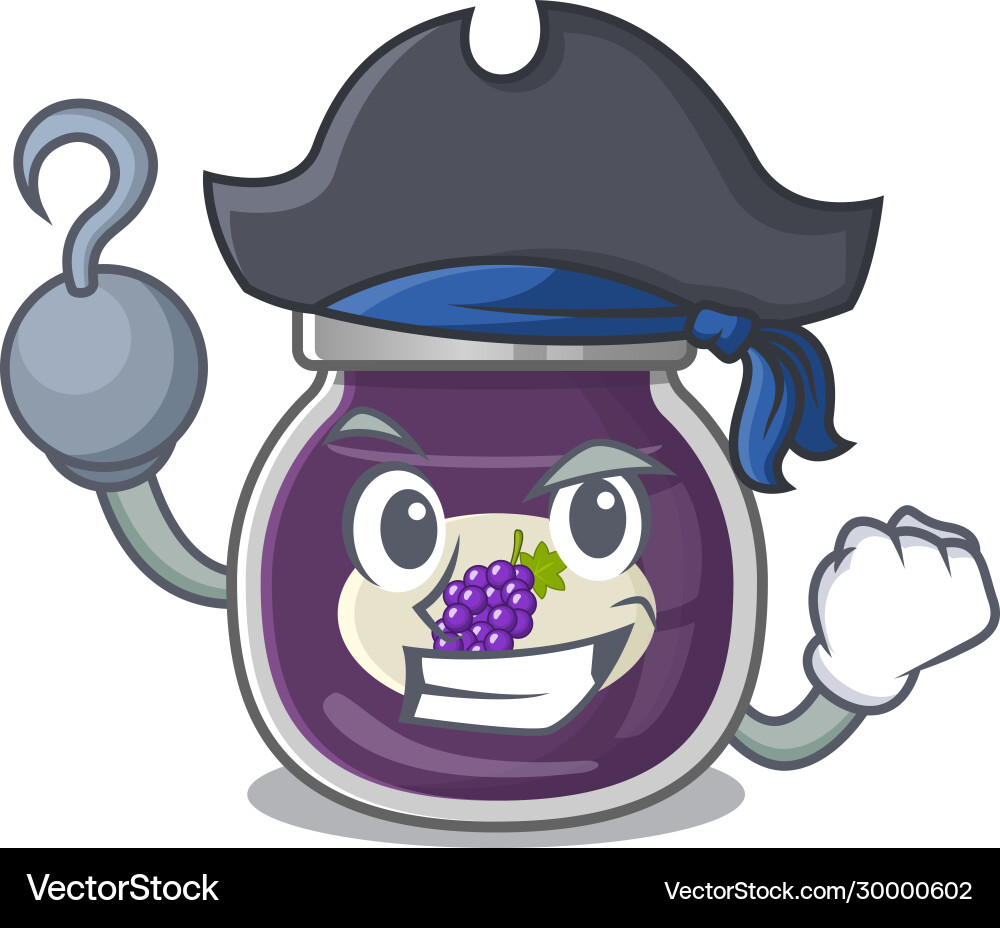 Cool and funny grape jam cartoon style wearing hat