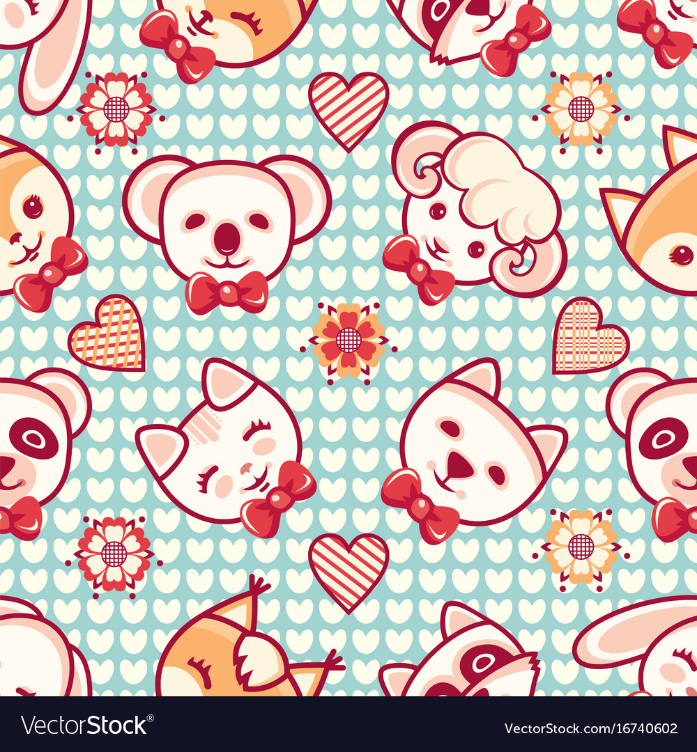 Cute pets seamless pattern Royalty Free Vector Image