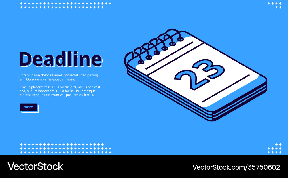 Deadline time management isometric landing page Vector Image