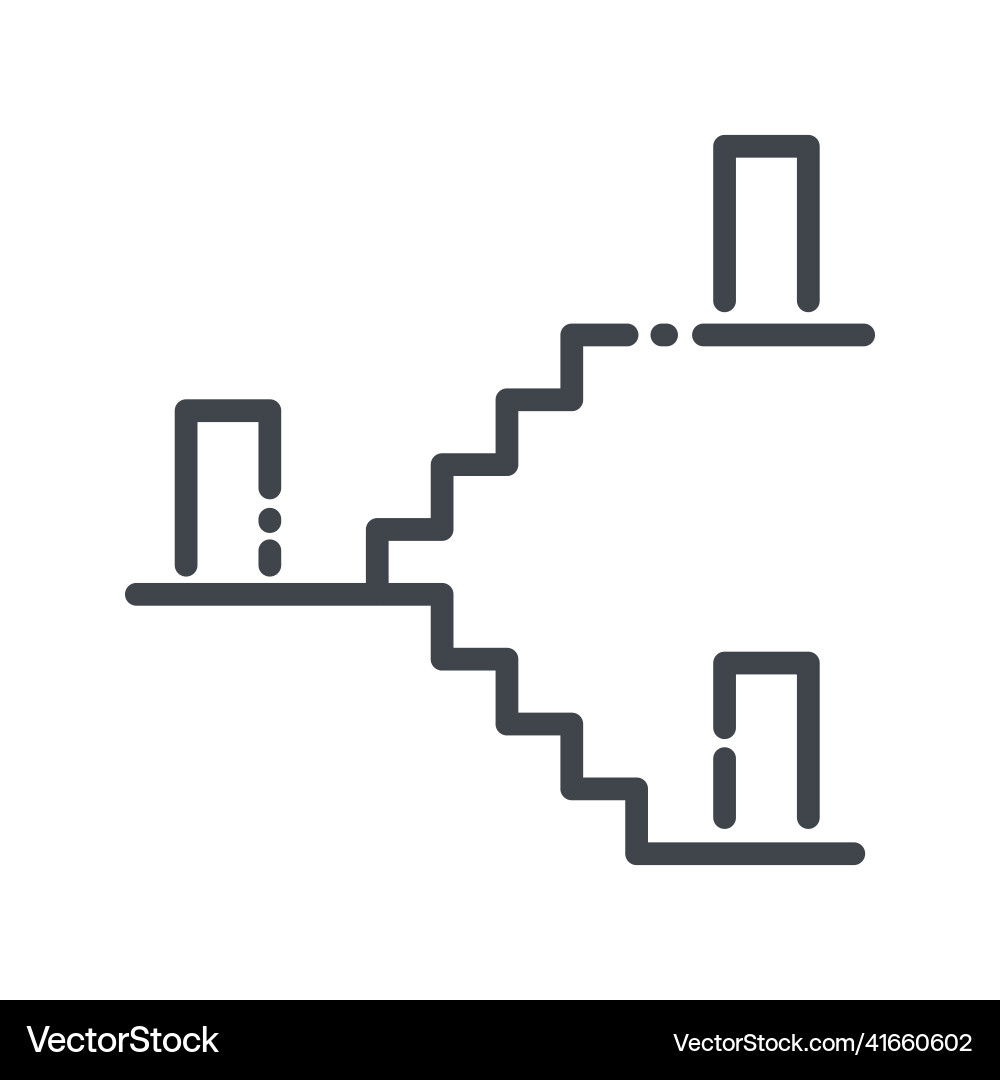 Flight of stairs line icon front view isolated Vector Image