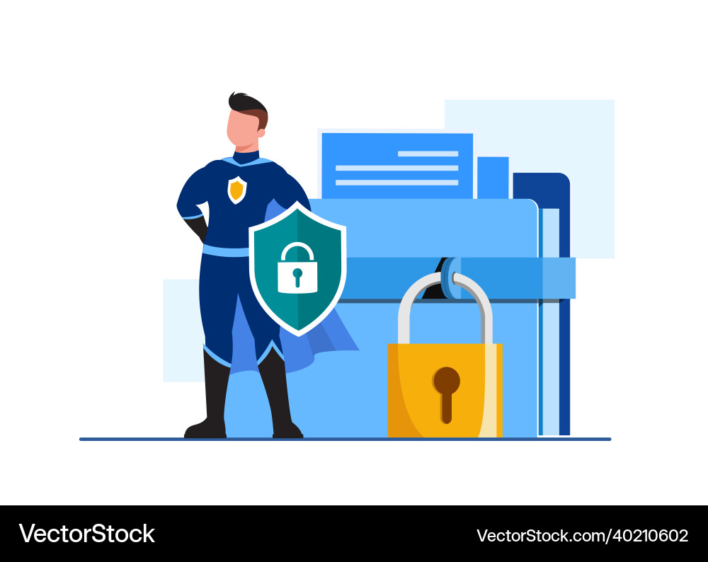 Global Data Security Personal Data Security Cyber Vector Image 6362