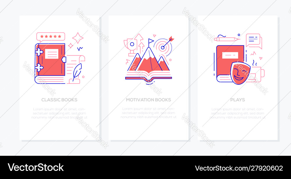 Literature and reading concept - line design style
