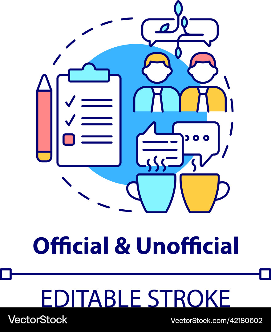 Official and unofficial concept icon Royalty Free Vector