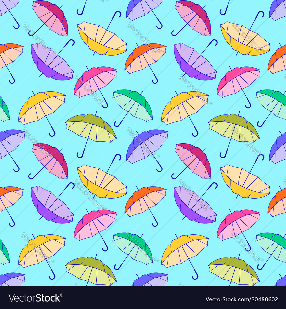 Pattern with colorful umbrellas Royalty Free Vector Image