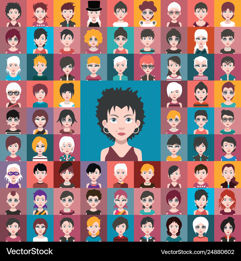 People avatars with colorful backgrounds Vector Image