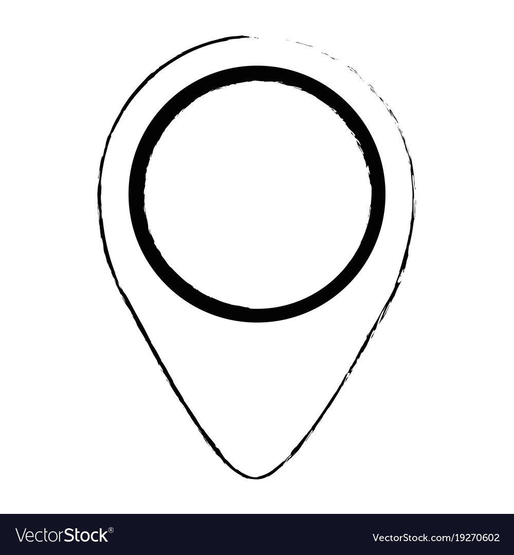 Pin pointer location with arrow Royalty Free Vector Image