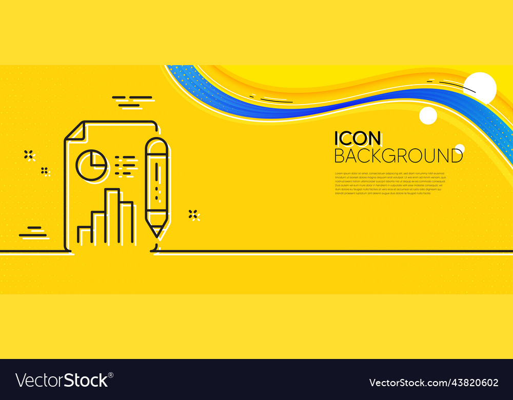 Report document line icon column graph sign Vector Image