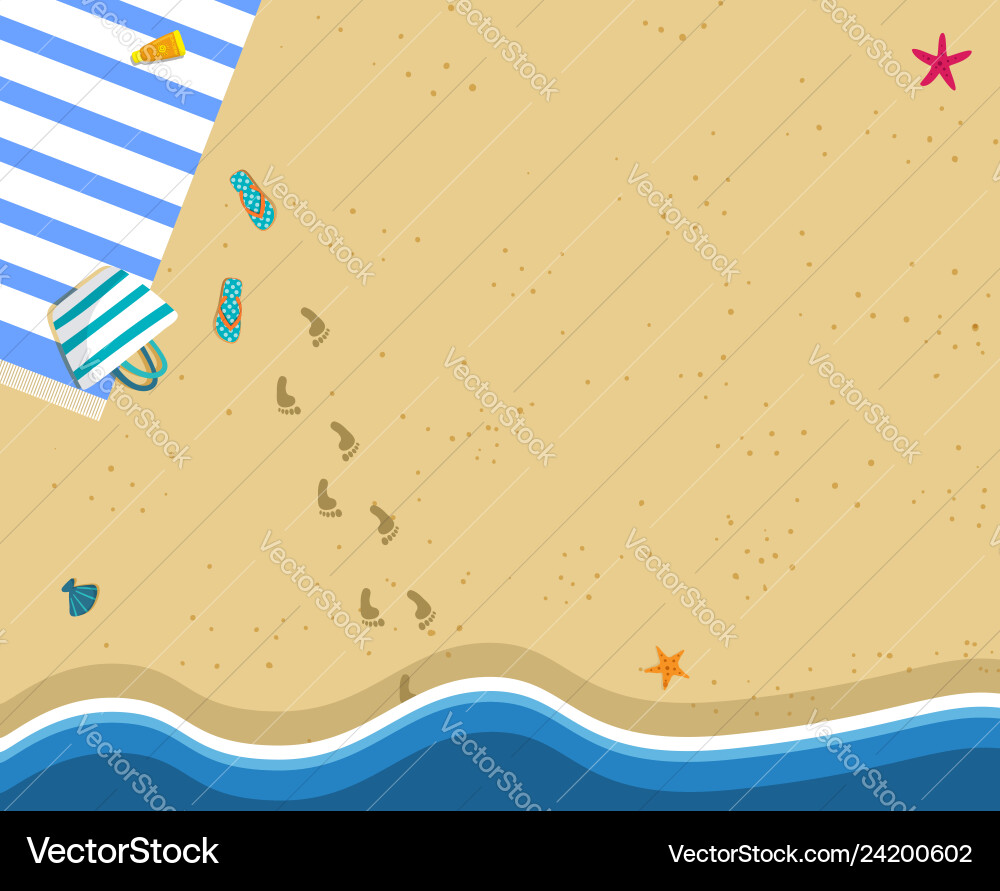 Sea wave and sand beach square banner copy space Vector Image