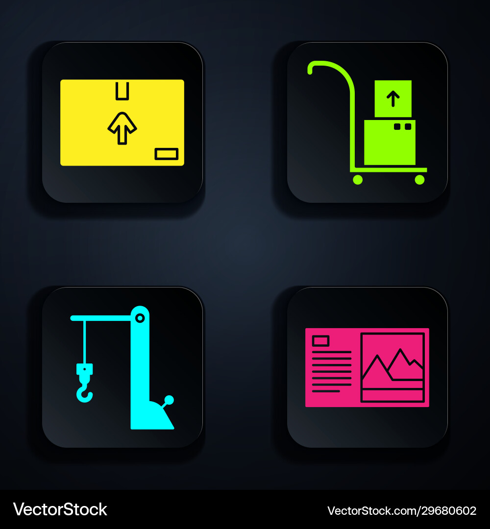 Set postcard cardboard box with traffic symbol Vector Image