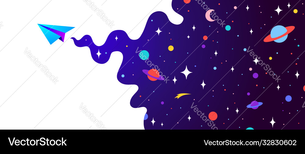 Universe motivation banner with cosmos Royalty Free Vector