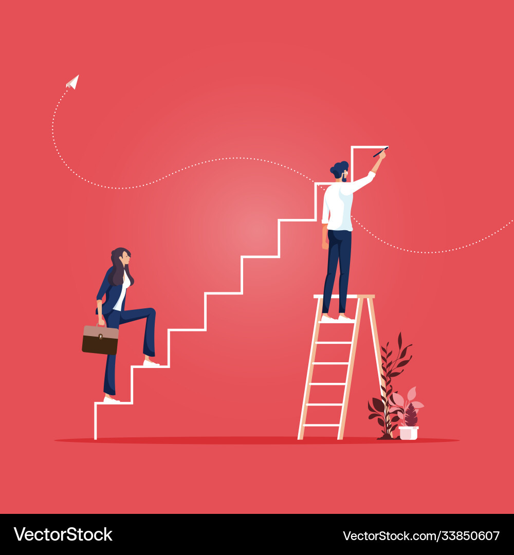 Business career challenge and teamwork concept Vector Image