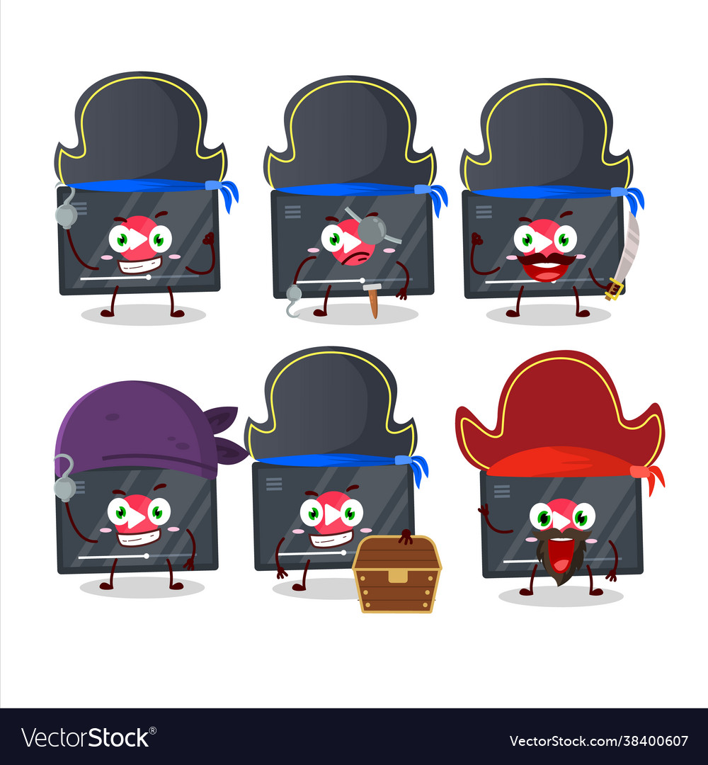 Cartoon character video play button Royalty Free Vector Cartoon character video play button Royalty Free Vector