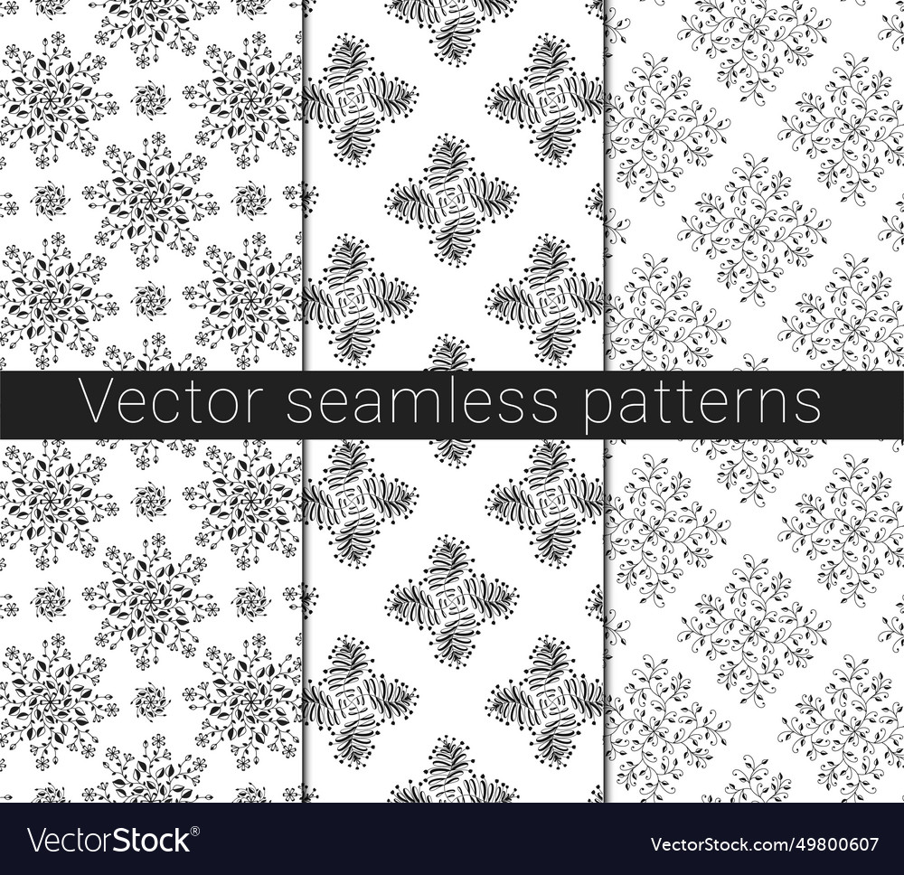 Collection of seamless patterns Royalty Free Vector Image