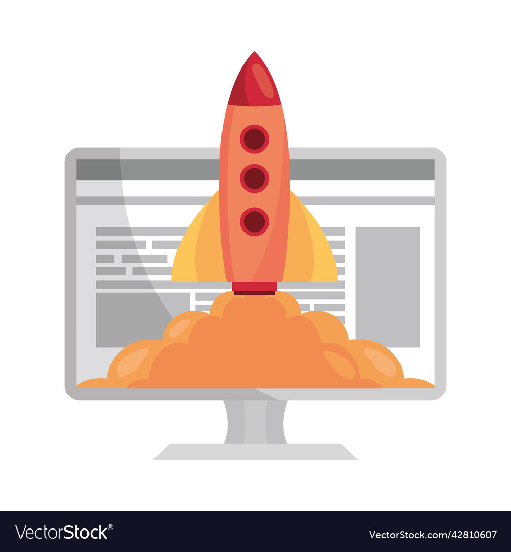 Computer think and creativity Royalty Free Vector Image