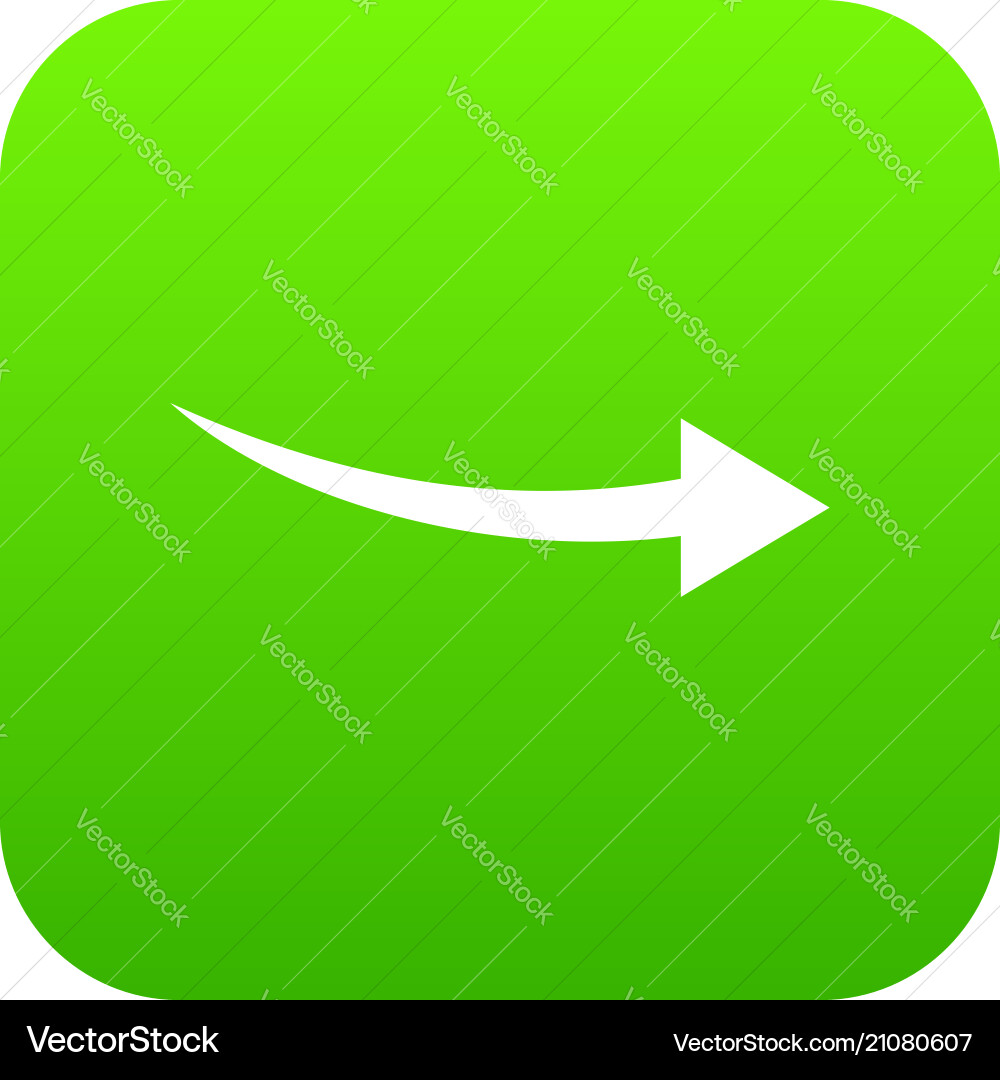 Curve arrow icon digital green Royalty Free Vector Image