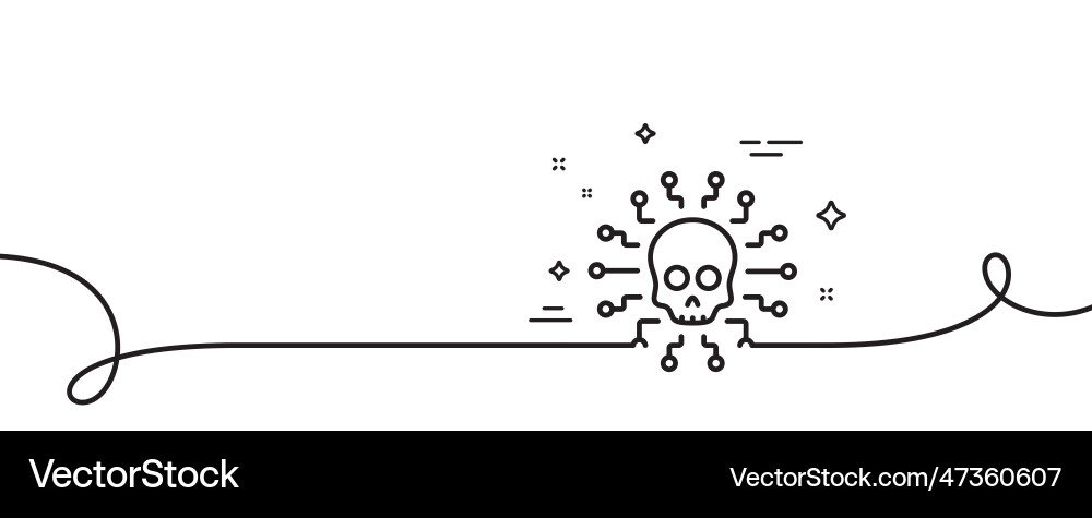 Cyber attack line icon ransomware threat sign Vector Image