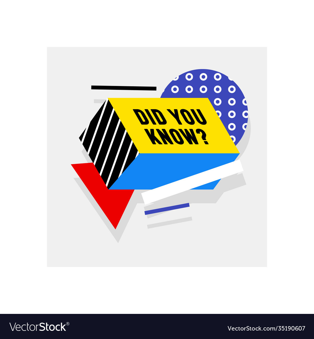 Did you know quote banner with geometric volume or Did you know quote banner with geometric volume or