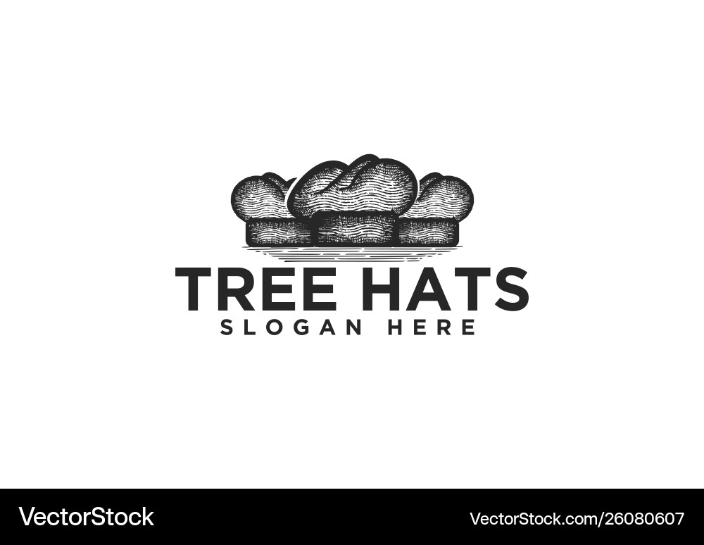 Hand drawn chef hat restaurant and cooking logo Vector Image