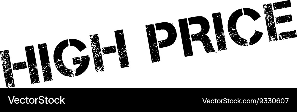 High price black rubber stamp on white Royalty Free Vector