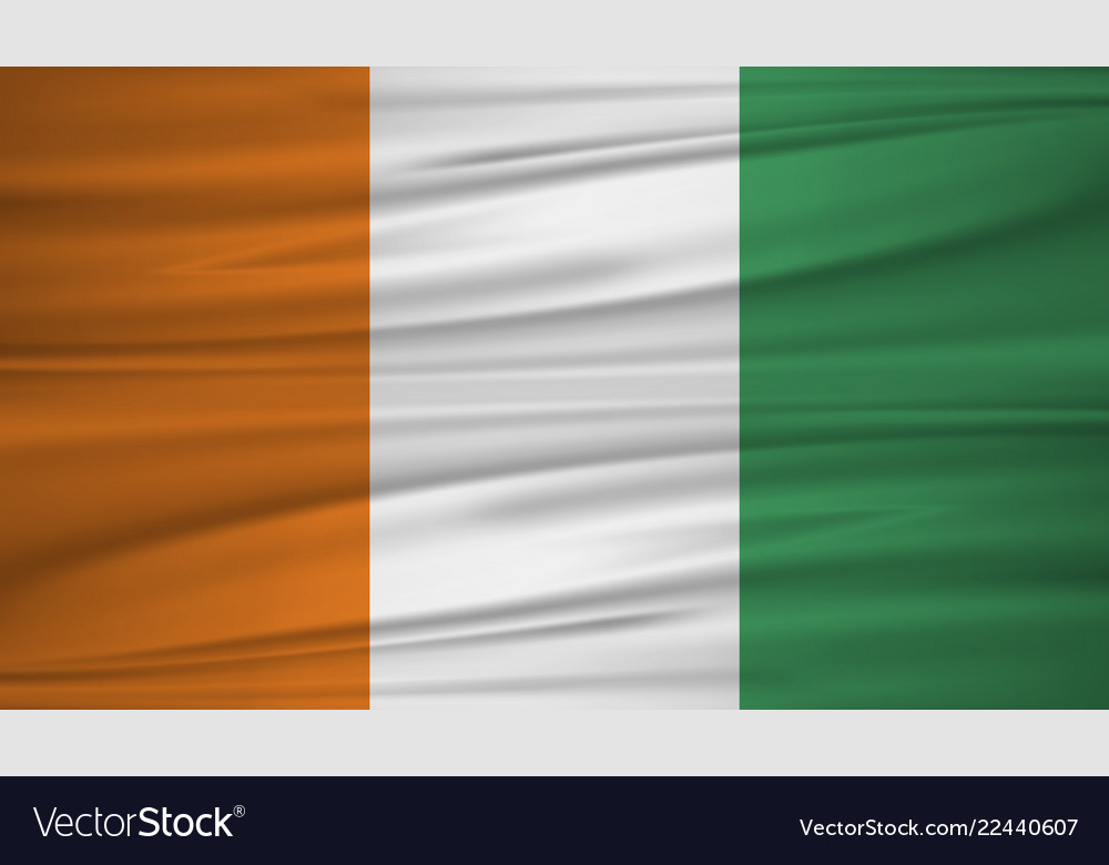 Ivory Coast Flag Flag Of Coast Blowig Royalty Free Vector