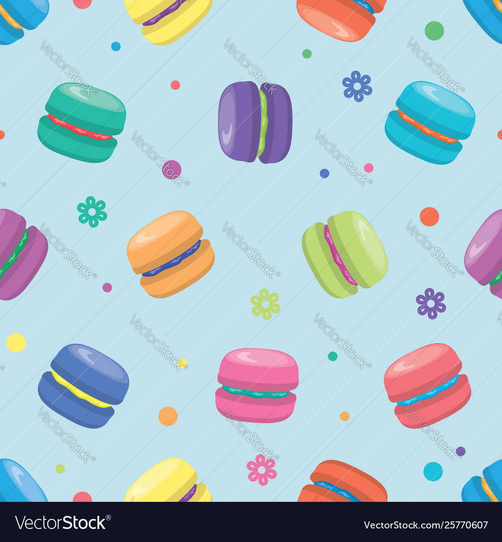 Macaron seamless pattern Royalty Free Vector Image