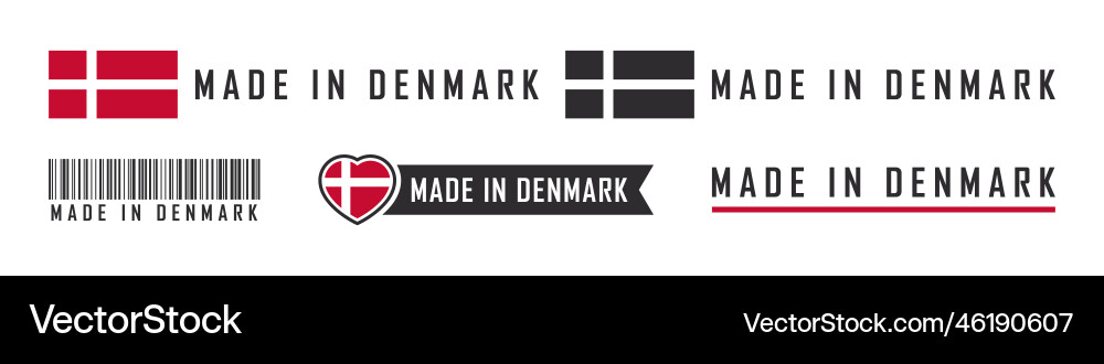 Made in denmark logo or labels product Royalty Free Vector