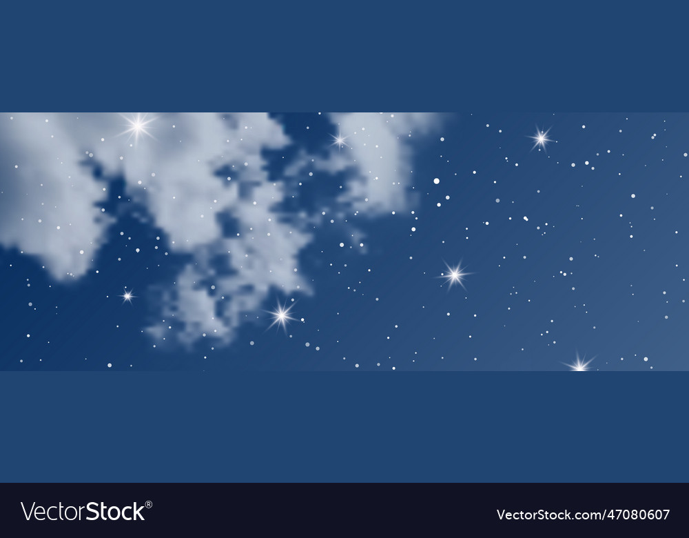 Night sky with clouds and many stars Royalty Free Vector