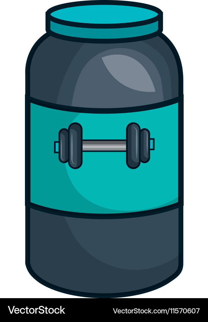 Proteins bottle gym isolated icon Royalty Free Vector Image