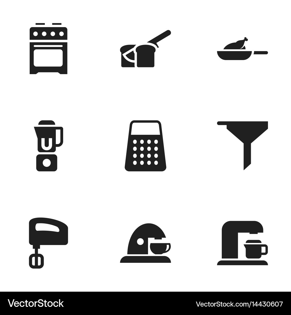 Set 9 editable food icons includes symbols Vector Image
