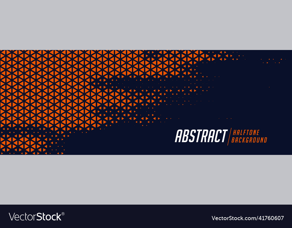 Stylish orange halftone triangle pattern Vector Image