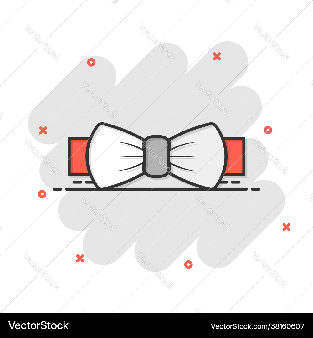Tie bow icon in comic style bowtie cartoon Vector Image