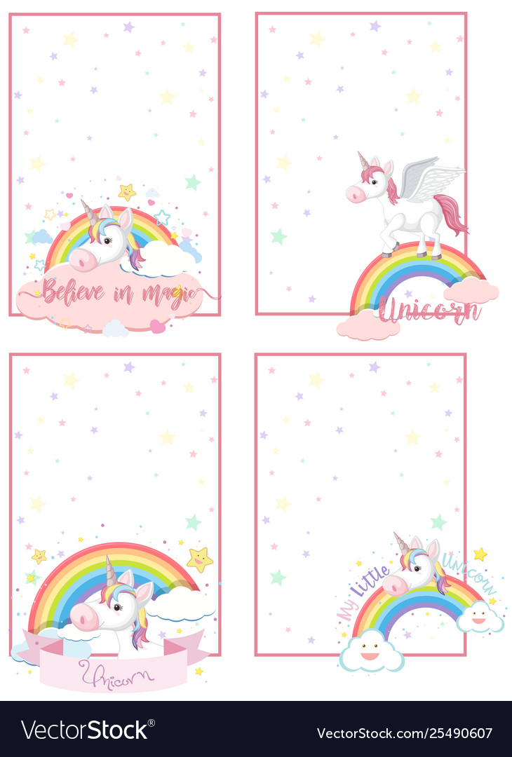 Unicorn on note template Royalty Free Vector Image