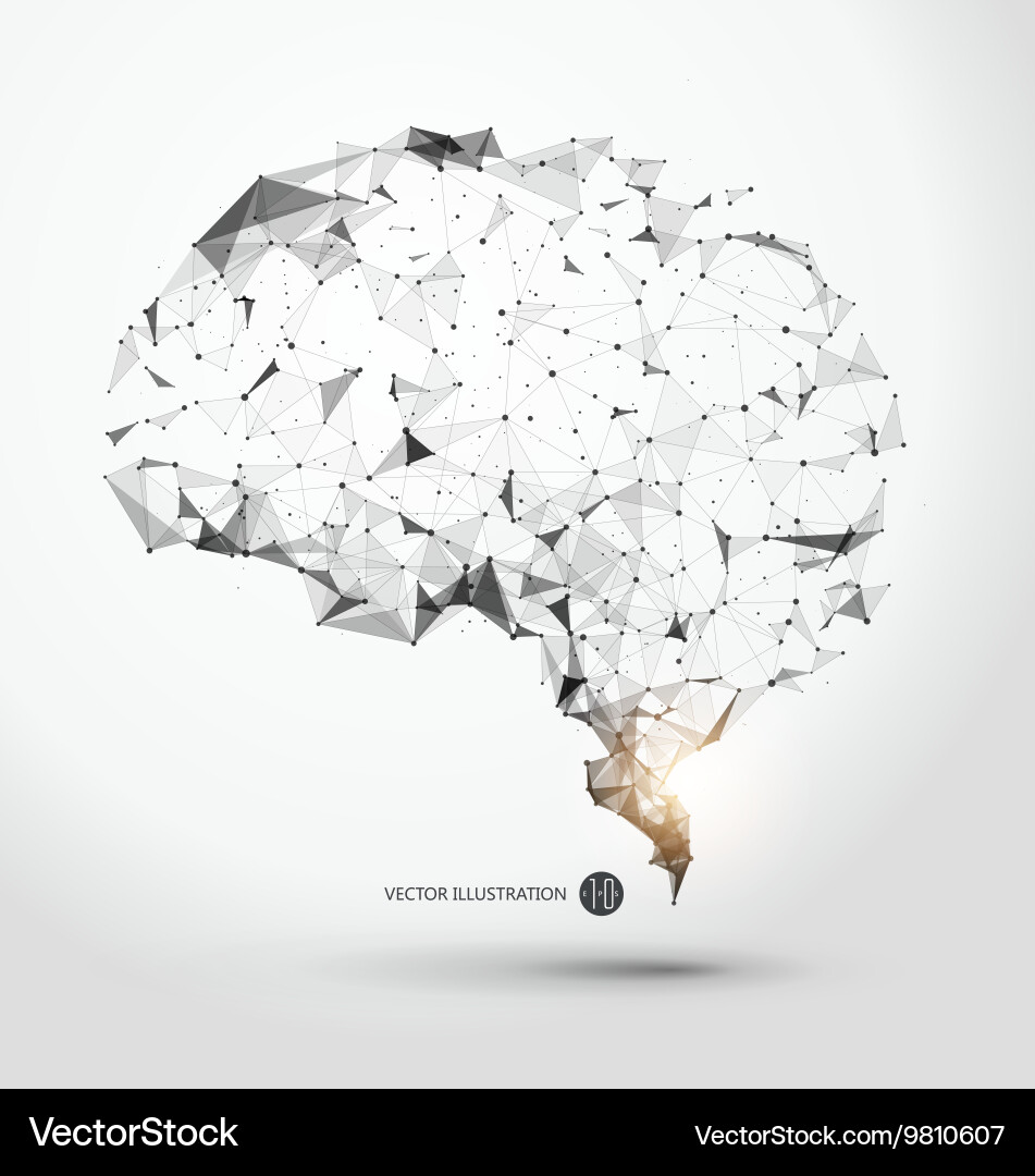 Wires from the point of brain graphics Royalty Free Vector
